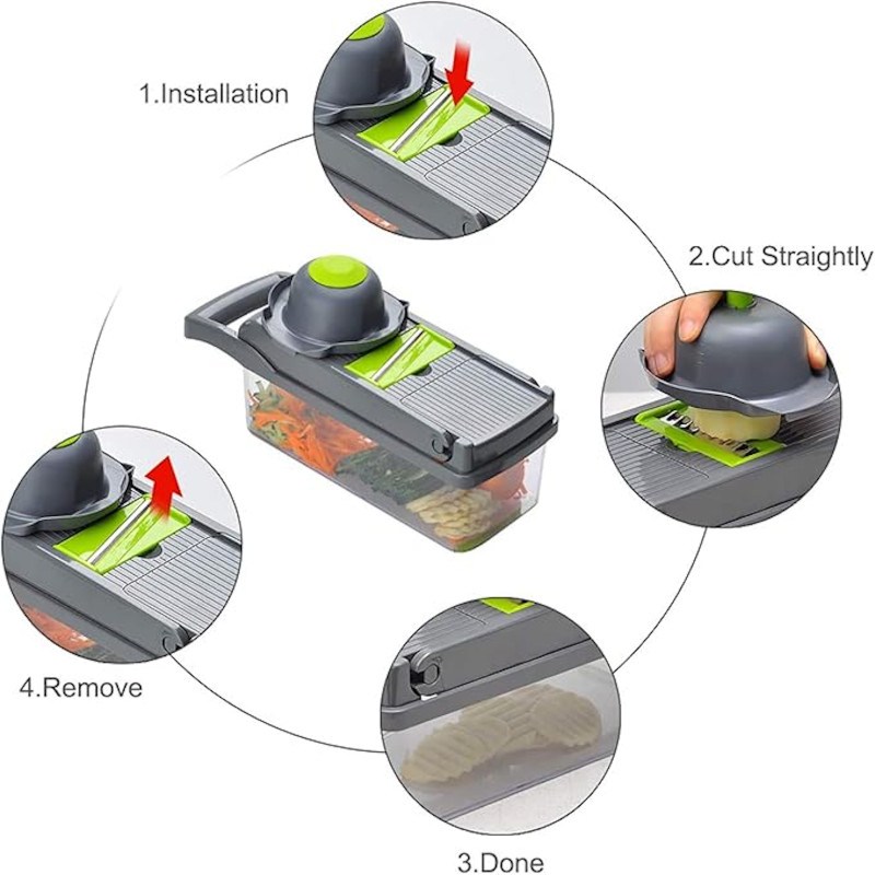 16-in-1 Multifunctional Fruit & Vegetable Slicer, Dicer, Shredder ...